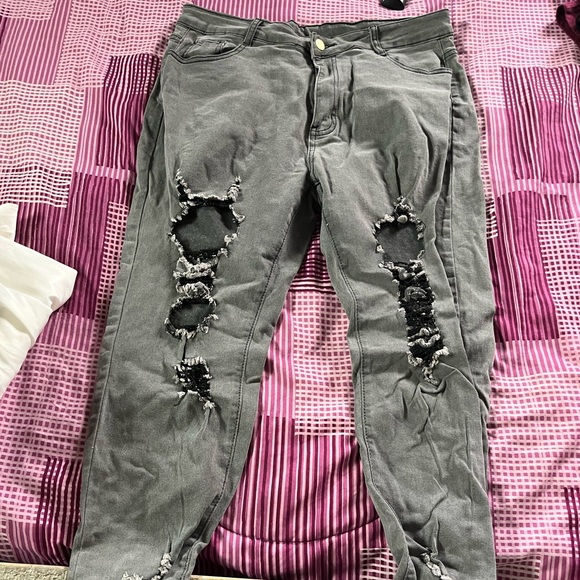Jeans | Grey Ripped Jeans | Poshmark